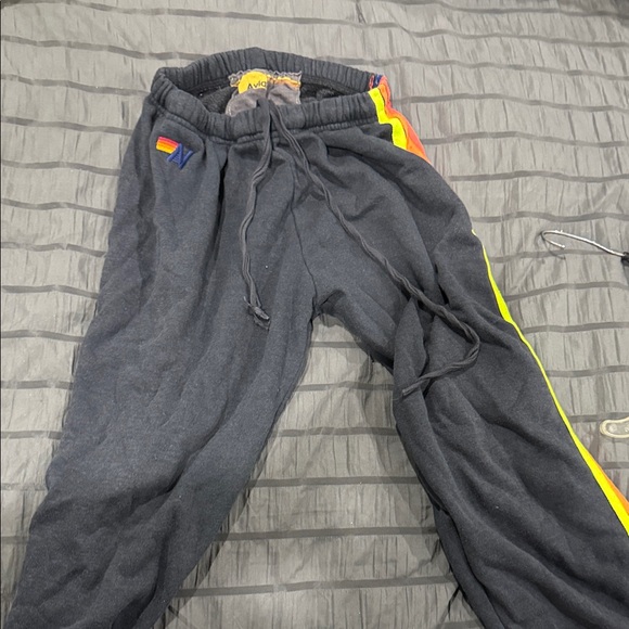 Pants & Jumpsuits | Gray Joggers With Rainbow Stripe | Poshmark